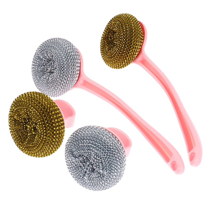Wire Ball Brush With Handle Pan Cleaning Brush Dish Handle Washing Bru ...