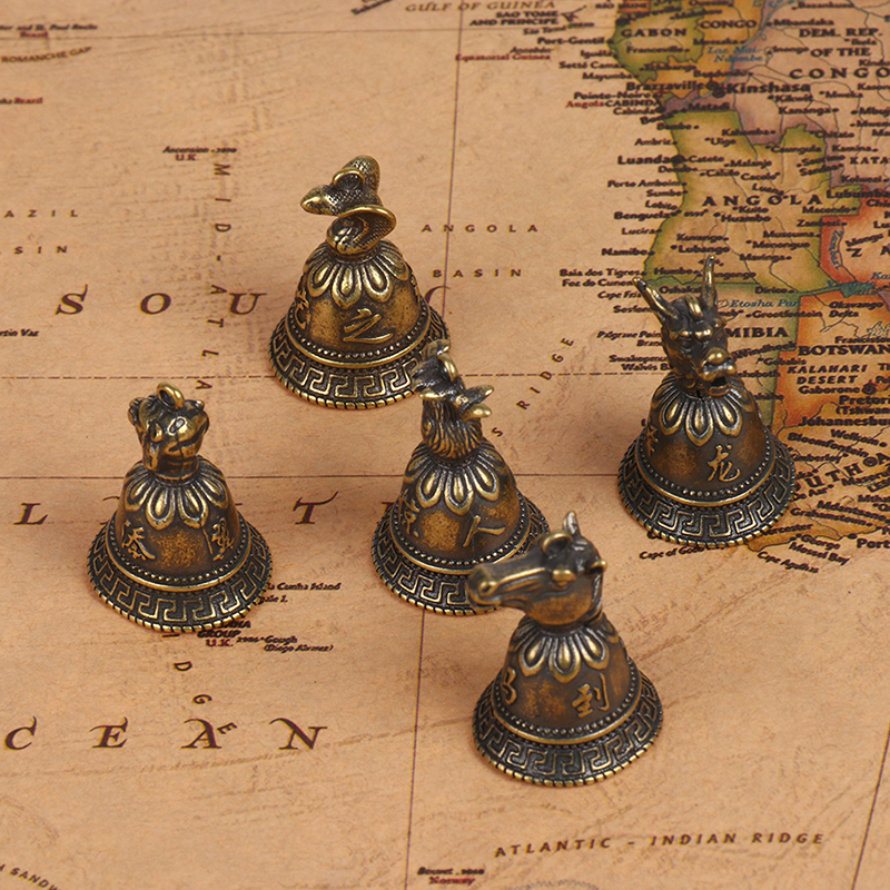 1 pz metallo zodiaco cinese animale piccola campana piccolo modello statua artigianato ornamenti SB