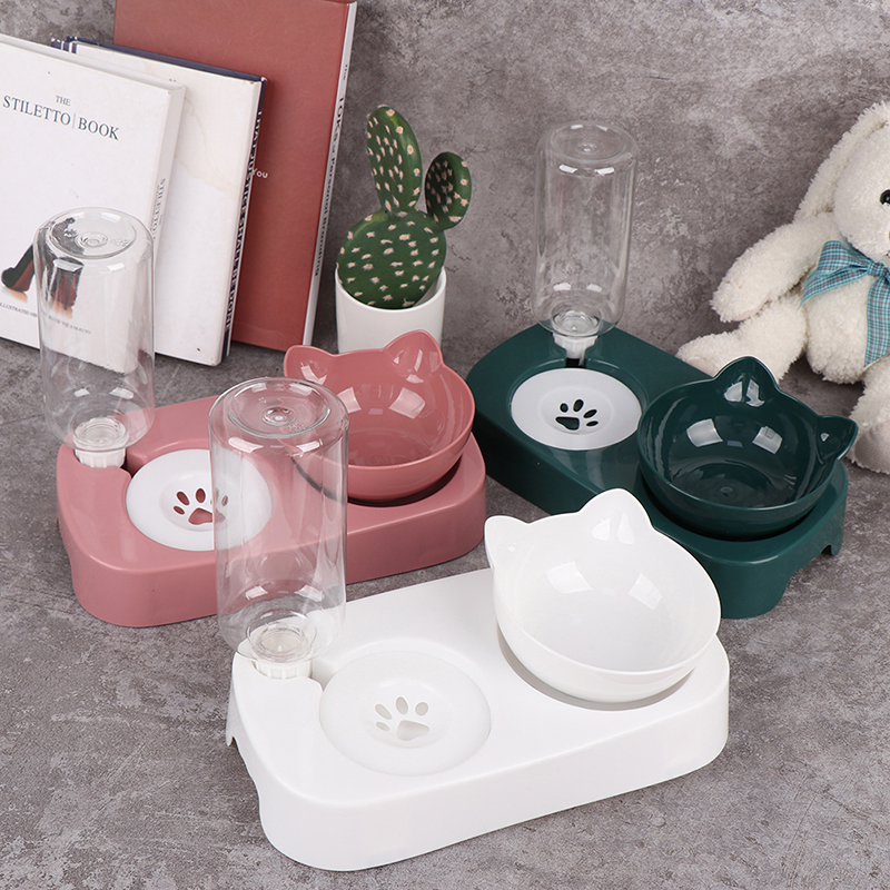 Dispenser d'acqua 2 in 1 ciotola per gatti contenitore automatico stoccaggio dell'acqua alimentatore per animali domestici JIUK