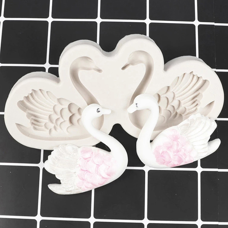 Silicone Couple Swan Mold Fondant Cake Decoration Mould Soap Molds.l8 S ...