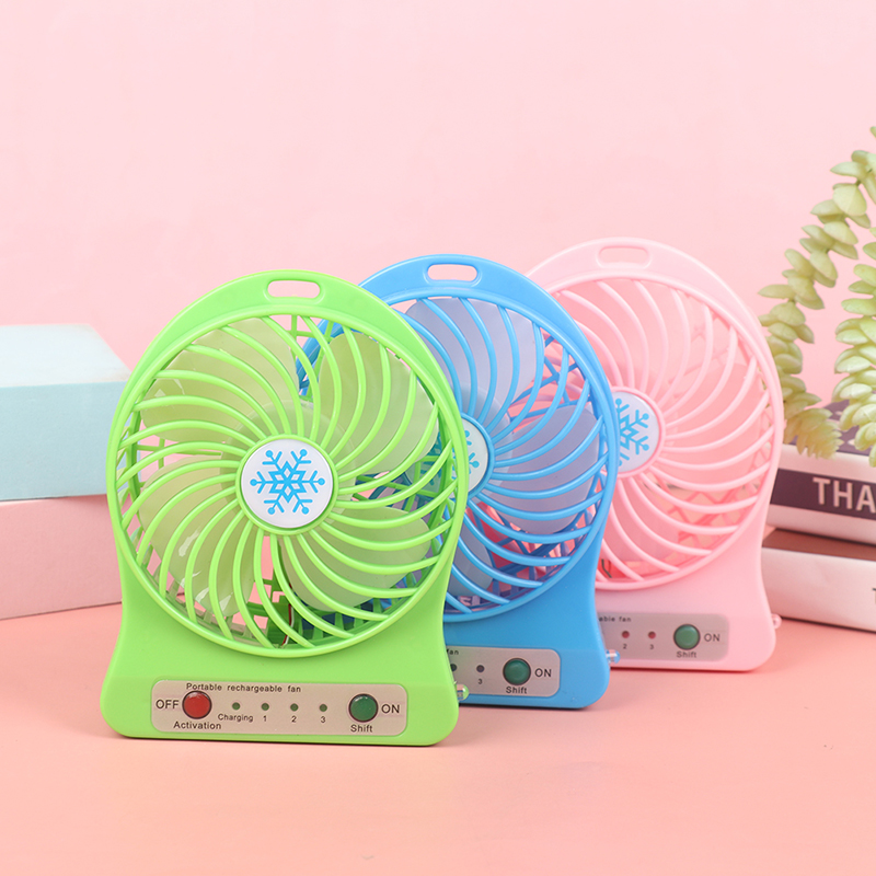 1pc Fan Cooling Portable Rechargeable LED Light Fan Air Cooler Mini Desk Fan