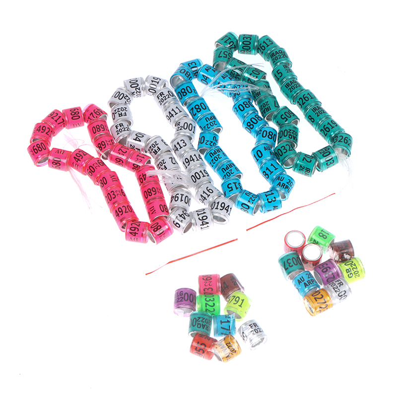 20pcs 2022 Anneau de pied de pigeon multicolore