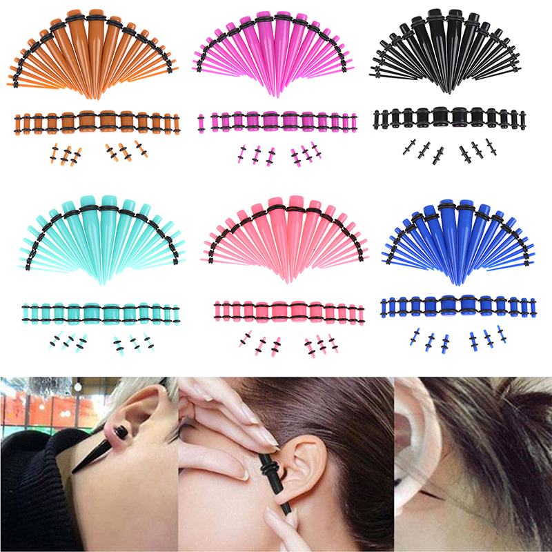 36Pcs Ear Gauge Taper and Plug Stretching Kit Ear Flesh Tunnel ...