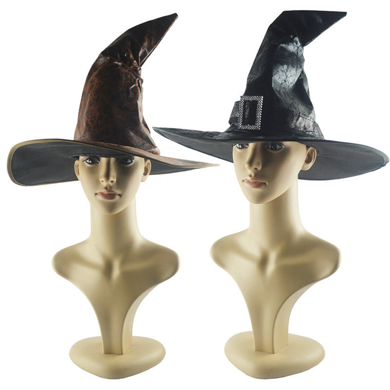 Leather Witch Wizard Hats Party Headgear Halloween Party Props Cosplay Costume