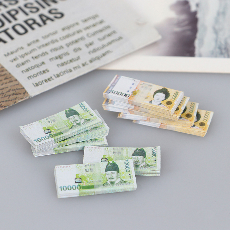 5pcs 1:12 Dollhouse Miniature Won Simulation Banknote DIY Decor ...