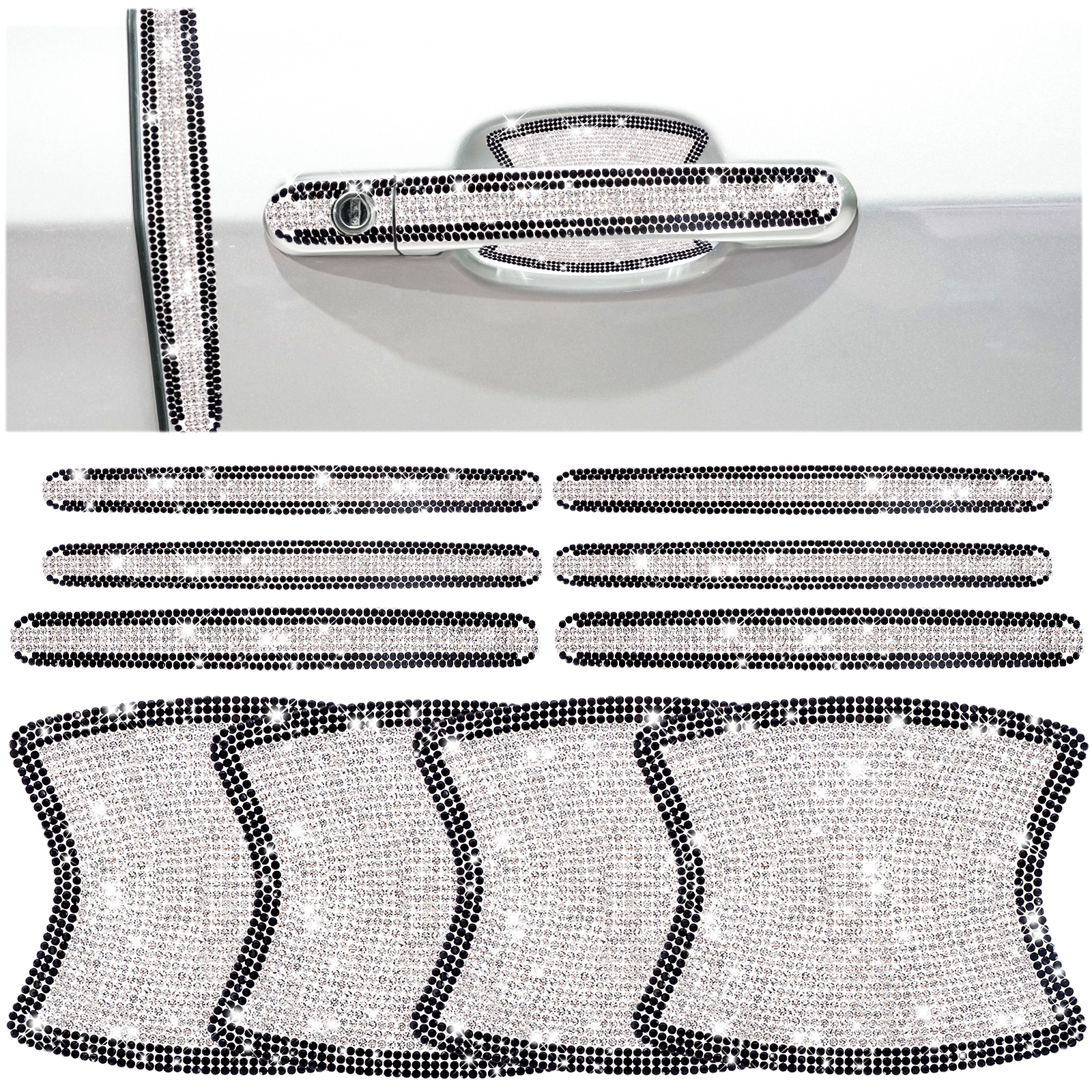 10 pièces RHINESTONE BLING CAR PORTE DE PORTE