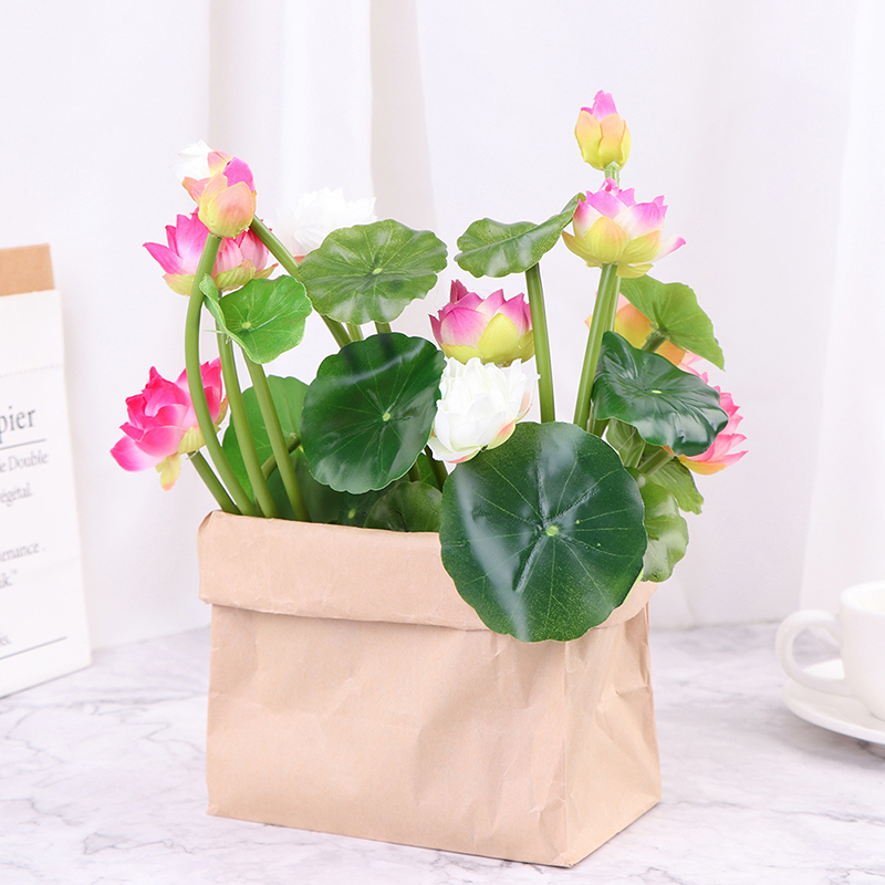 Lotus Simulation Artificial Flower Water Lily Micro Landscape Home ...