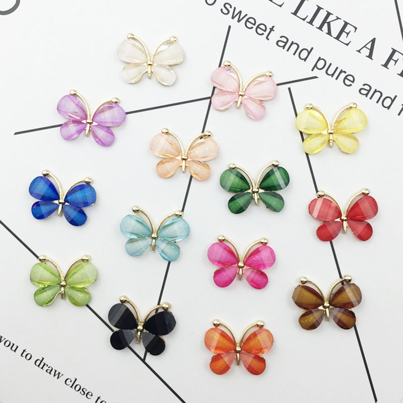 10pcs/set resin Crafts Butterfly flatback Scrapbooking for phone ...