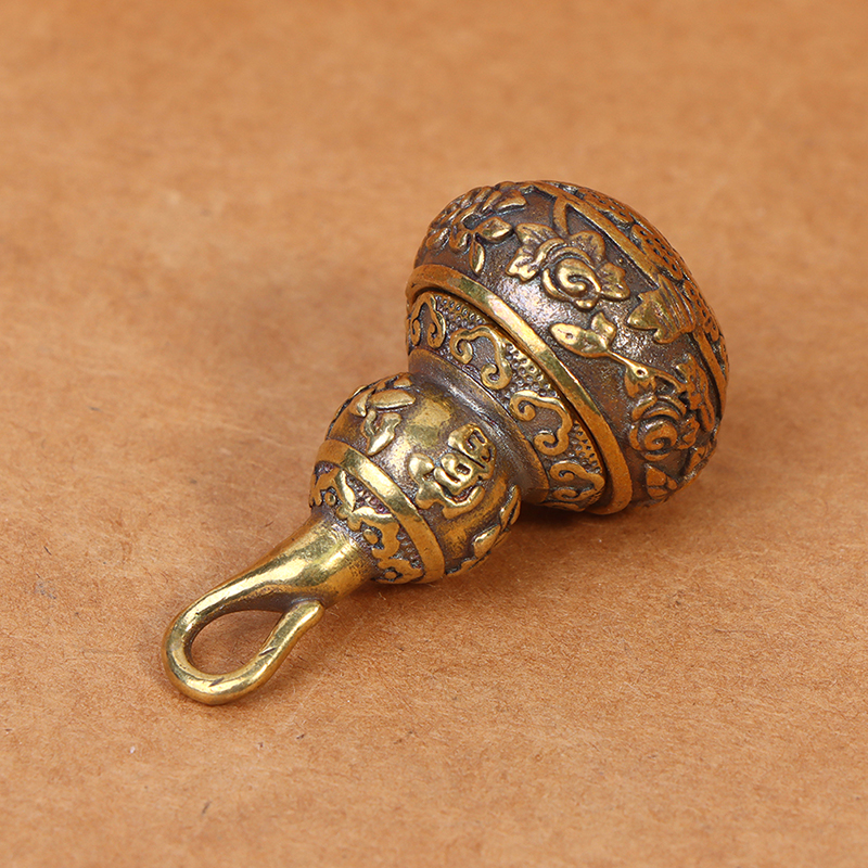 Brass Blessing Lotus Gourd Charms Lucky Key Chain Pendants Pill Box ...