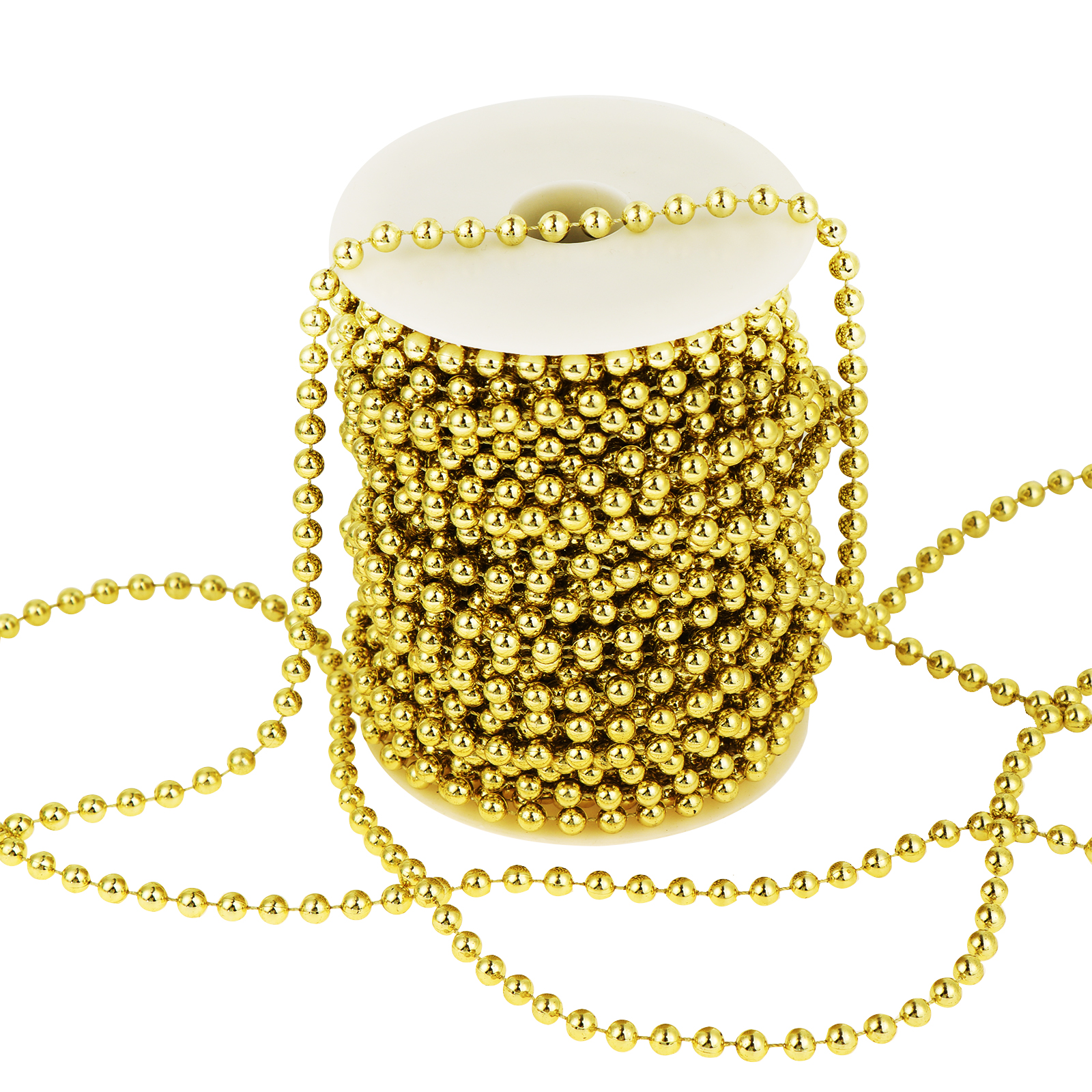 Perles d'arbre de Noël de 82 pieds 6 mm Perles en plastique artificiel Garland