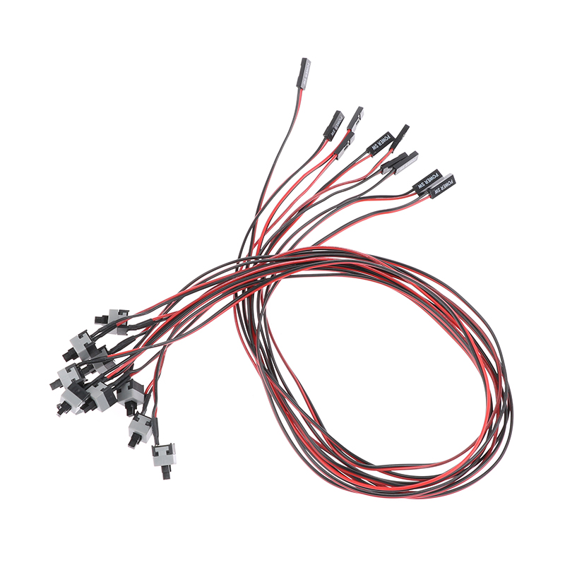 10pcs50cm Power Button Switch Cable for PC Switches Reset Computer Push ...