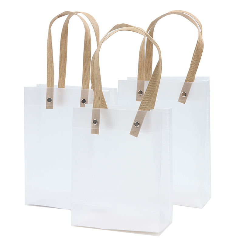 Borsa a mano PVC sbrinata semi trasparente PP confezione regalo di Natale caramelle regalo Ba ❤XH