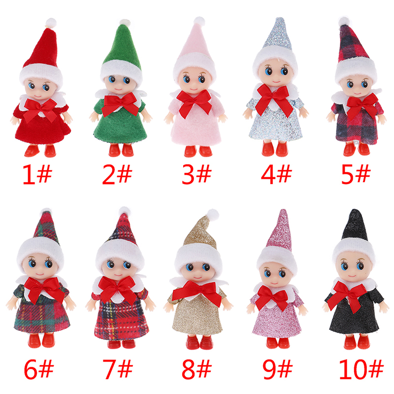 1Pc 9CM Christmas Doll Baby Elves Dolls Movable Arm Leg Elf Doll Dollhouse To Pe