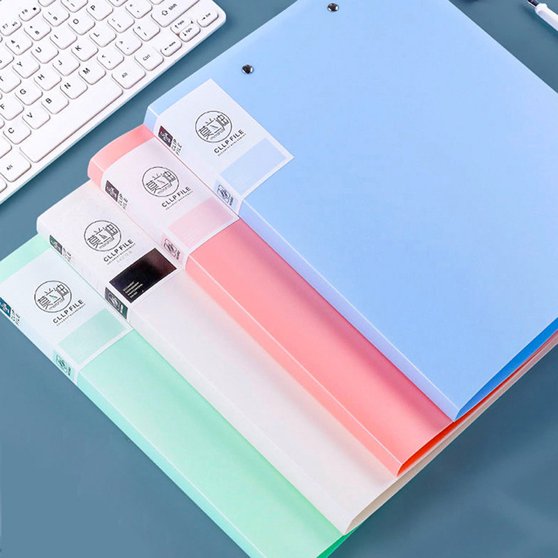 Desk organizer Bag for Document A4 Single Double Clip Morandi File Folder Bi H❤W