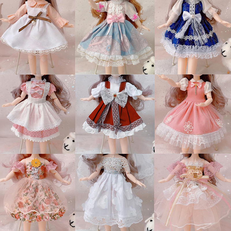 Fashion Princess Dress Clothes Set for 1/6 Dolls 30CM Doll DIY Dress Up Cloth Pe