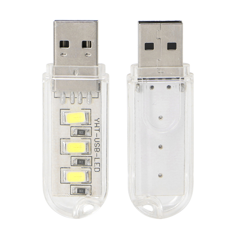 Portable Mini LED Night Light Camping Equipment USB Power 3 LED Light ...