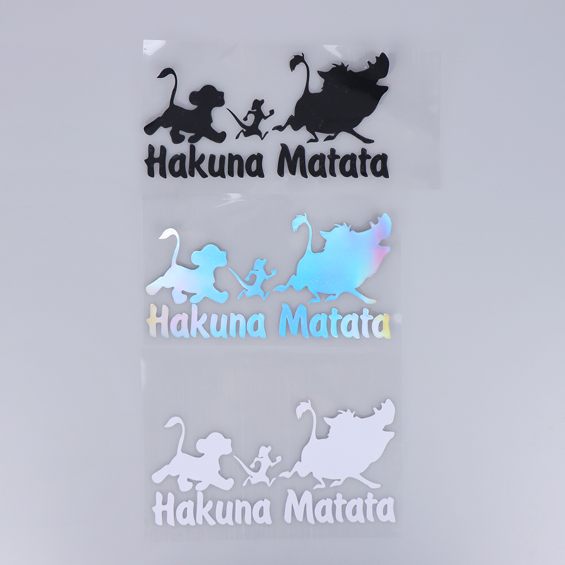 1pc Car Stickers Vinyl Decal Hakuna Matata Animal Motorcycle Decor Accessories