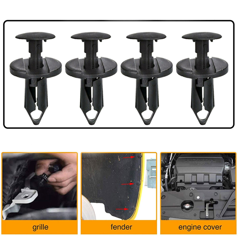 10PCS Bumper Clips Auto Car Hole Plastic Rivets Fastener Fender Push Pin New