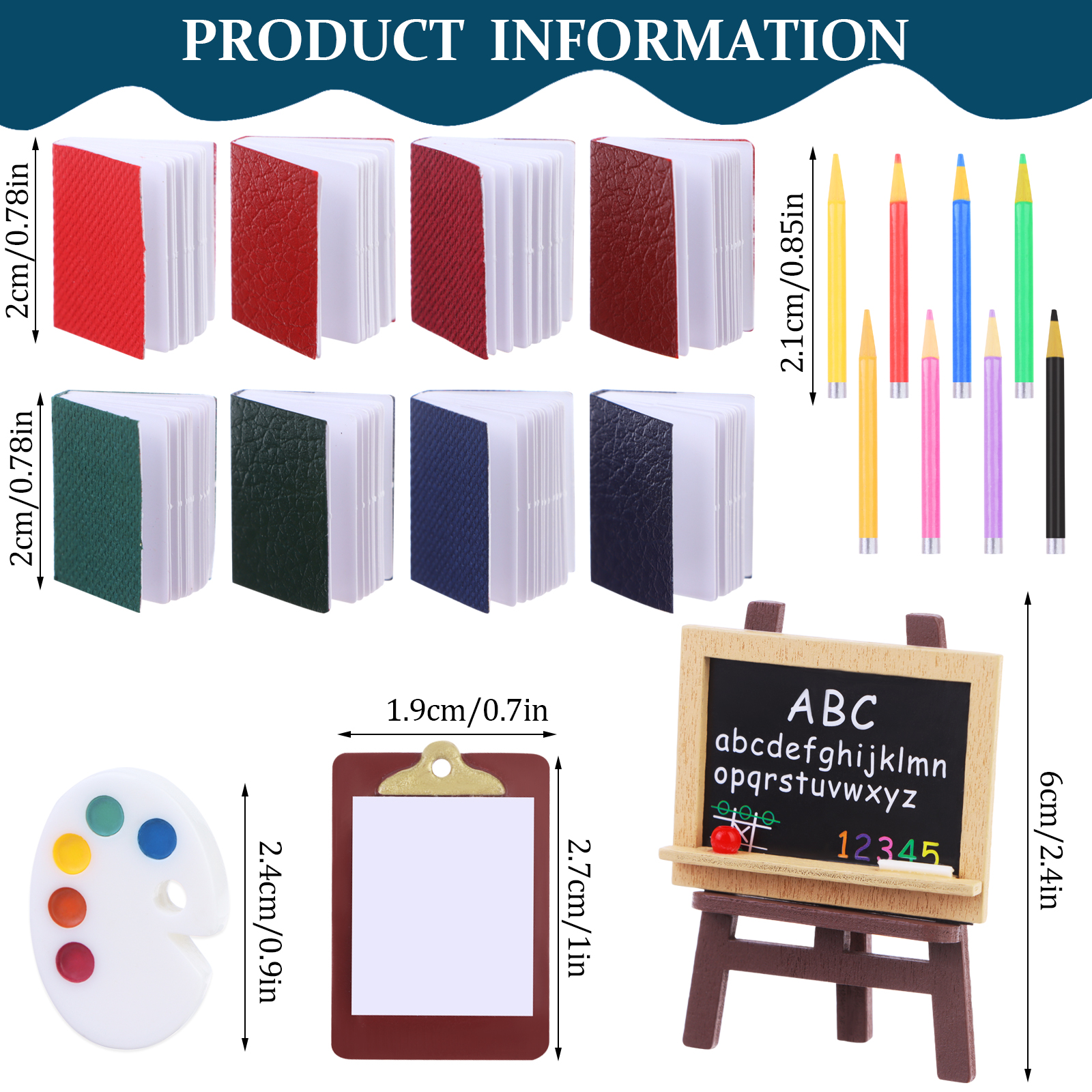 21-Piece Doll School Supplies 1:12/1:6 Dollhouse Decor Set Mini School ...