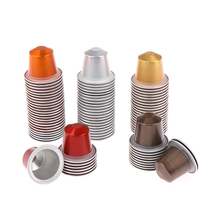 10pcs Nespresso Coffee Capsules Cup With Rubber Ring and Sealing Sticker 37MM