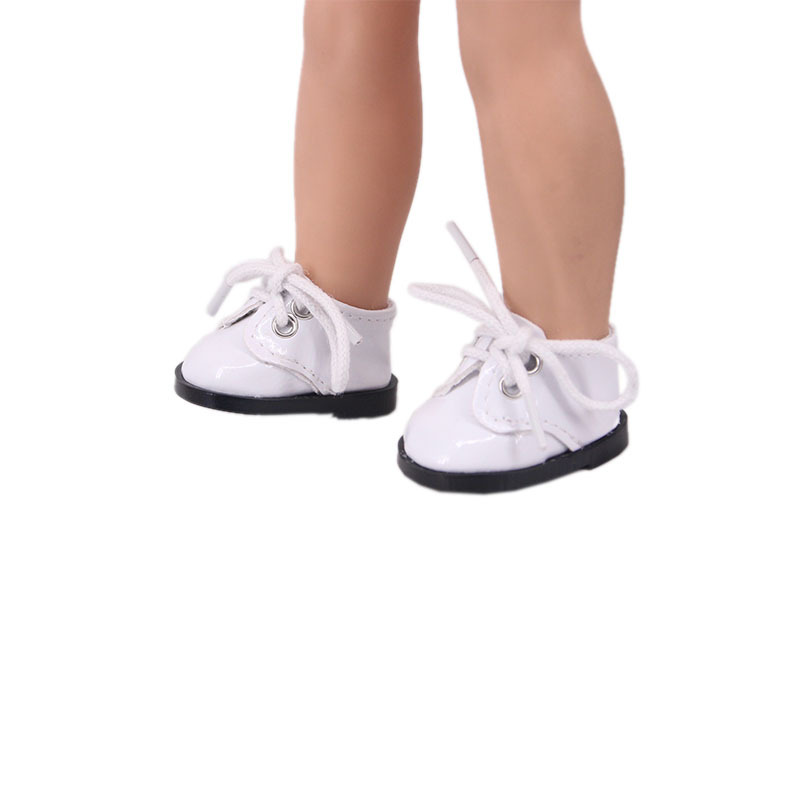 Cute 5cm Doll Shoes For 14.5 Inch Dolls Handmade Fashion PU Leather Shoes ba