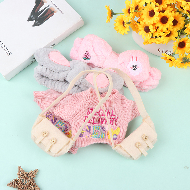 30cm Doll Accessories Cafe Duck Dog with Clothes Plush Toy Cartoon Stuffed C H❤W