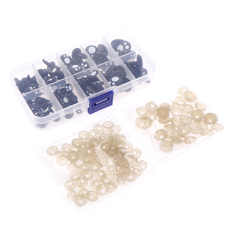 100pcs/box Plastic Safety Eyes Washers Gasket Doll Plush Animal Craft Making Pe