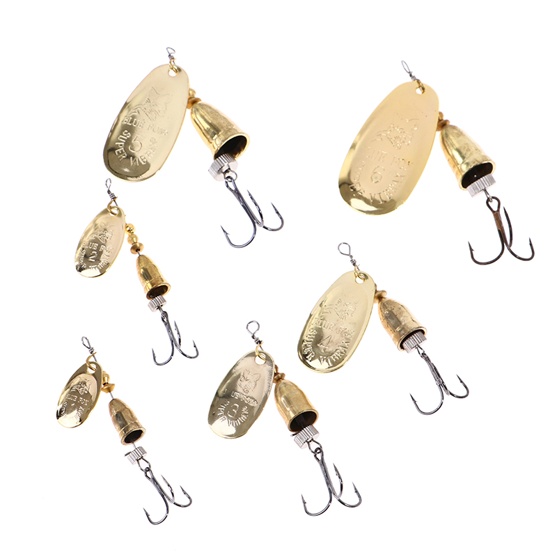 Blade Rotating Spinner Metal Lure Brass Artificial Spoon Bait Fishing ...