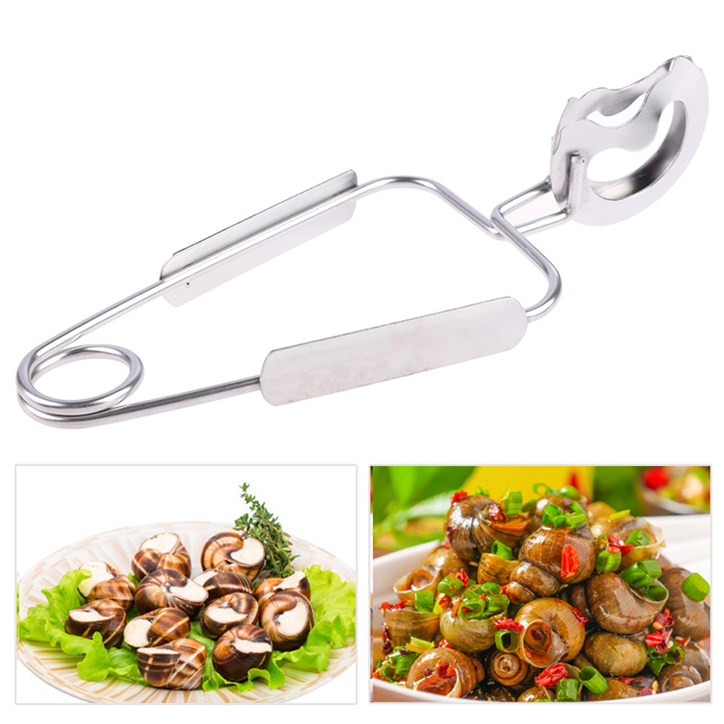 STAINLESS STEEL FOOD Clip Escargot Fork Clip Snail Tong Folder Seafood ...