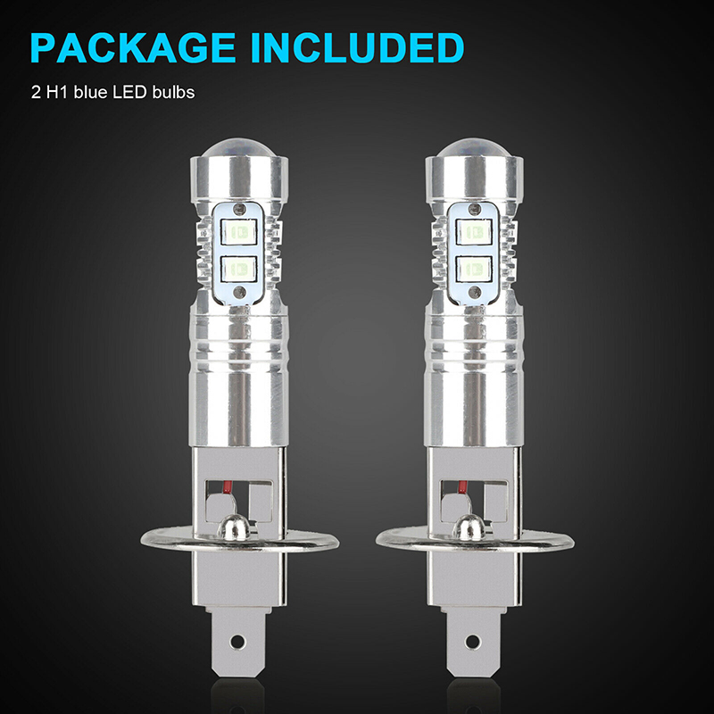 2Pcs H1 LED Auto Headlight Bulbs 8000K 100W Ice Blue Super Bright Car ...