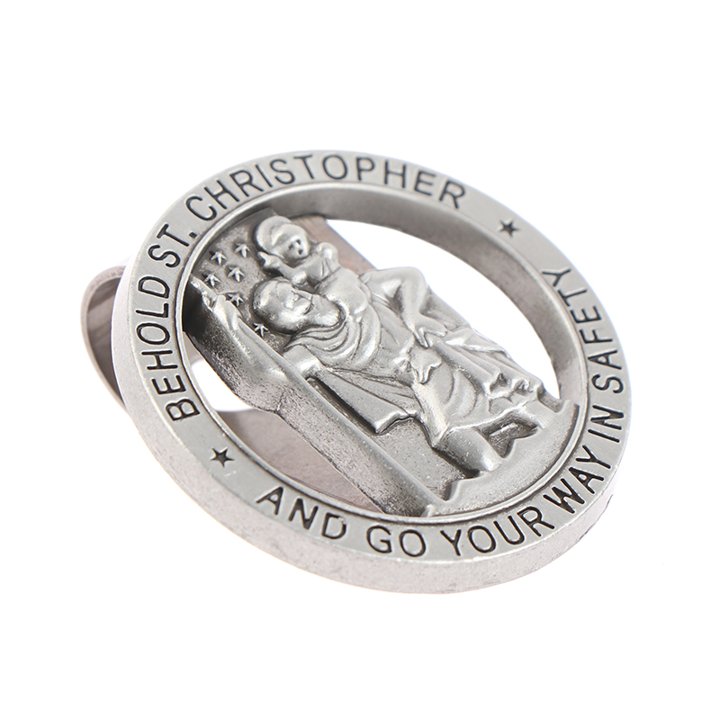 St Christopher Medal Car Saint Christopher Visor Clip Auto Sun Visor Accesso H❤W