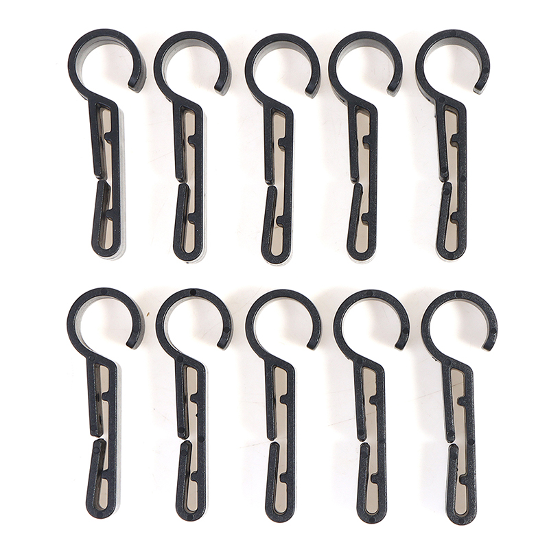 10Pcs Plastic Helmet Clips Attachment Head Light Clamps Black Set ...