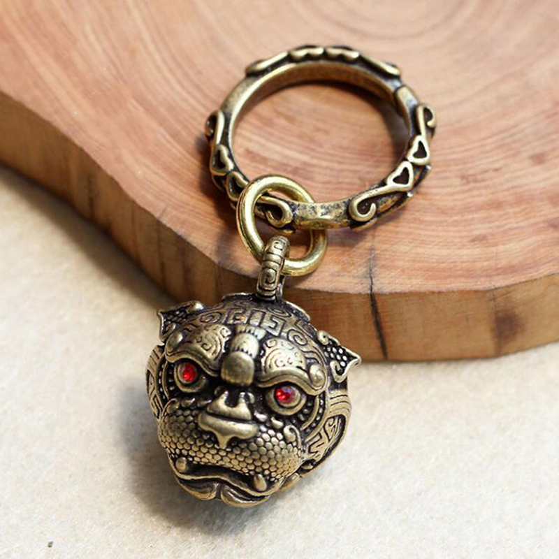 Metal Brass Tiger Key Chains DIY Hangings Jewelry Accessories Vintage Figurii Th