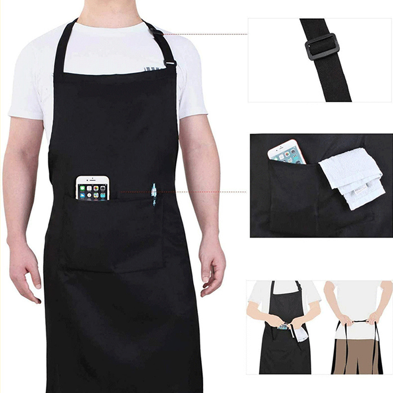 Apron With Pocket Waterproof And Grease-Proof For Hygiene Kitchen Grilling Apron
