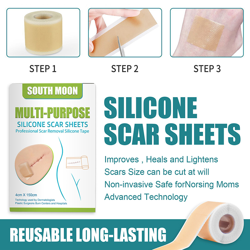 4cm*1.5m Surgery Scar Removal Sticker Sheet Patch Silicone Gel Scars T ...