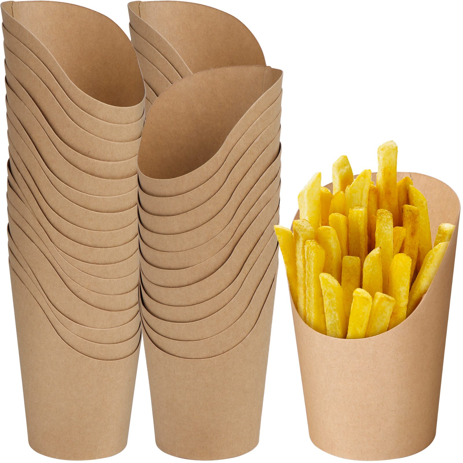 100 pcs French Frises Holder 14oz Paper Dispost Paper French Cups Take - UT