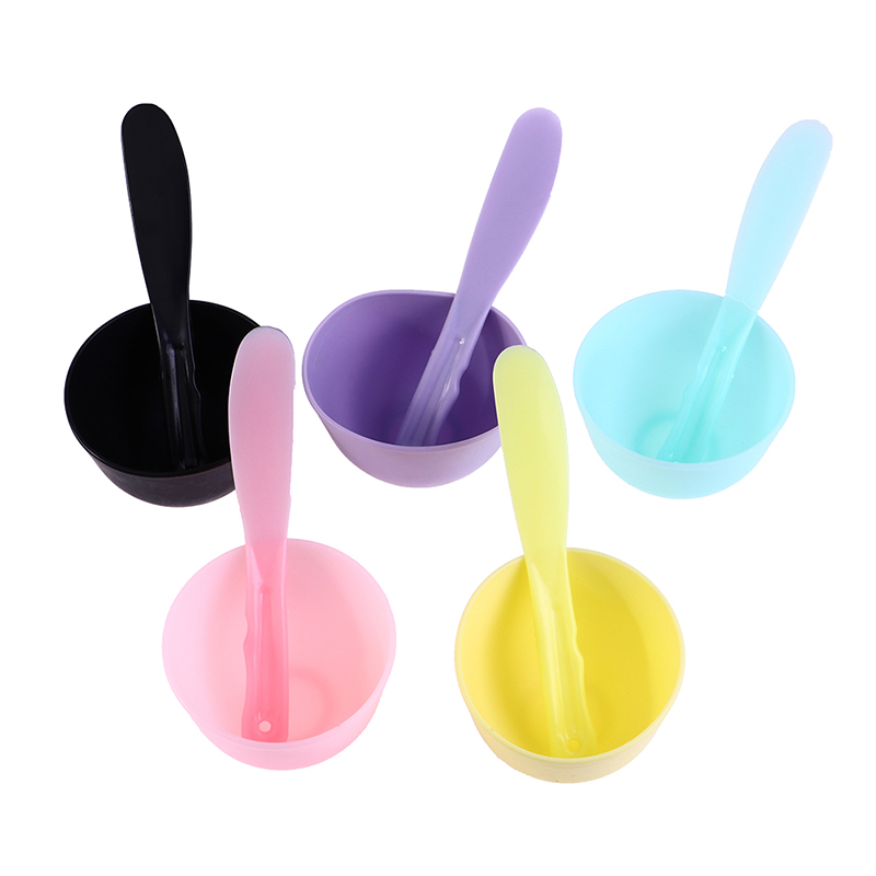 2PCS DIY Facial Face Mask Tool Set Mixing Bowl Stick Spoon Spatula Make ...