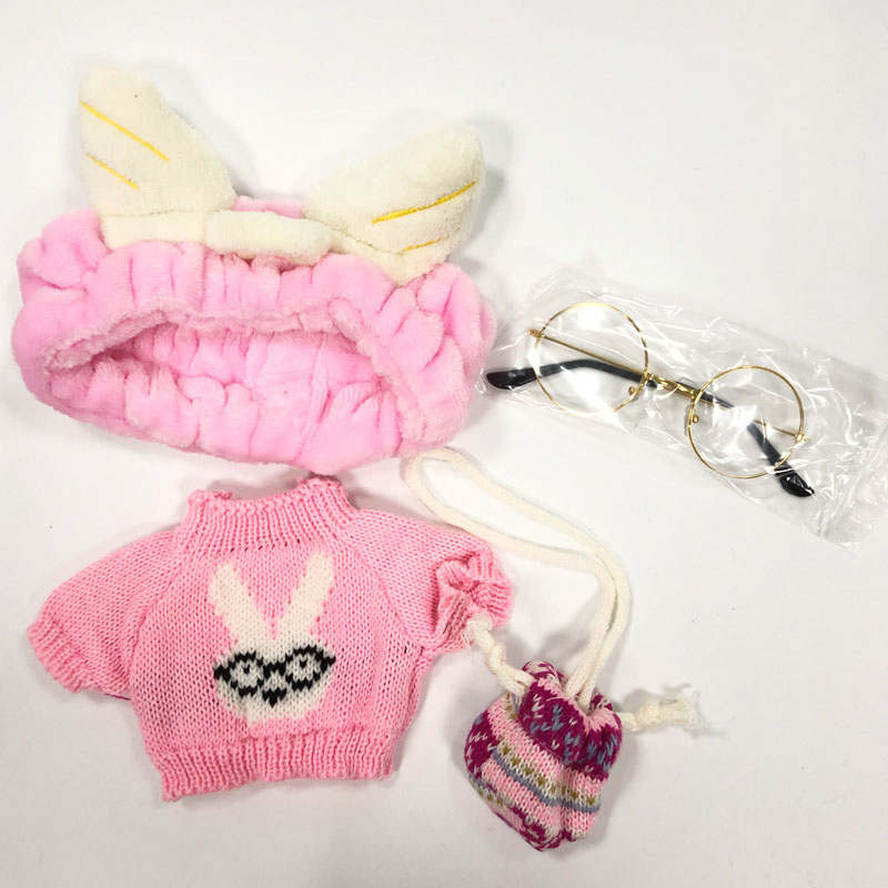 4Pcs/set 30cm Duck Toy Clothes Sweater Bags Glasses Headband Dolls Accessorie Pe