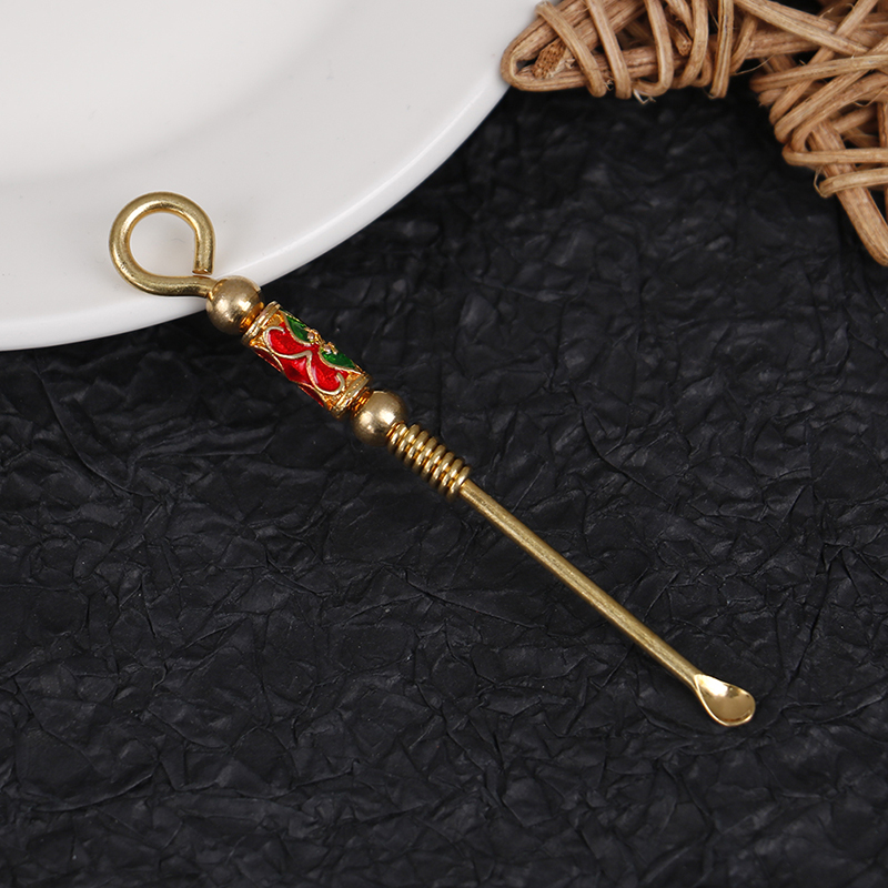 Copper Ear Pick Tool Gift Men Car Key Chain Keyring Hangings Keychain Pendant Pe