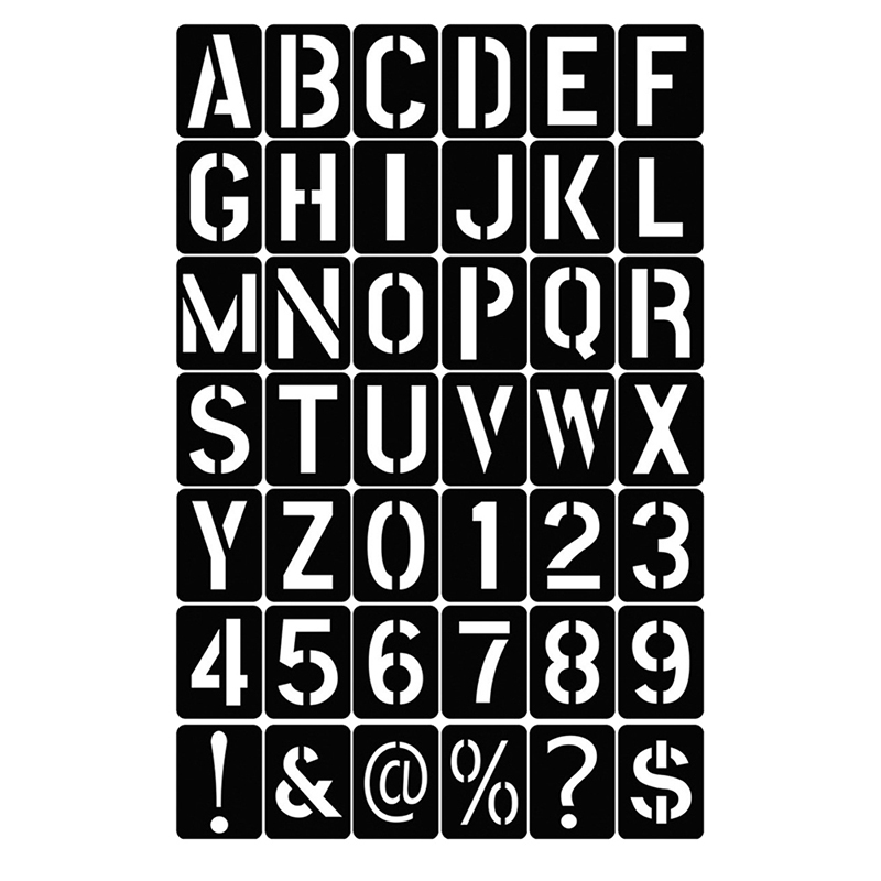 42PCS Letter Number Symbol Craft Hollow Stencil Stamping Embossing Template