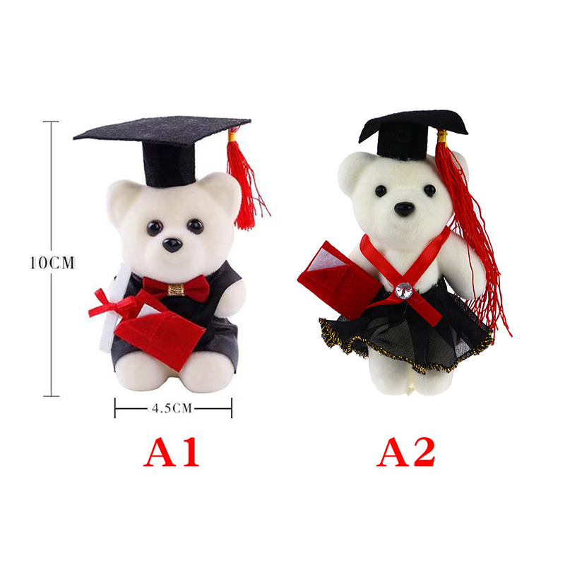 12cm Standing Graduation Ceremony Bear Doll Flower Bouquet Decoration Pe