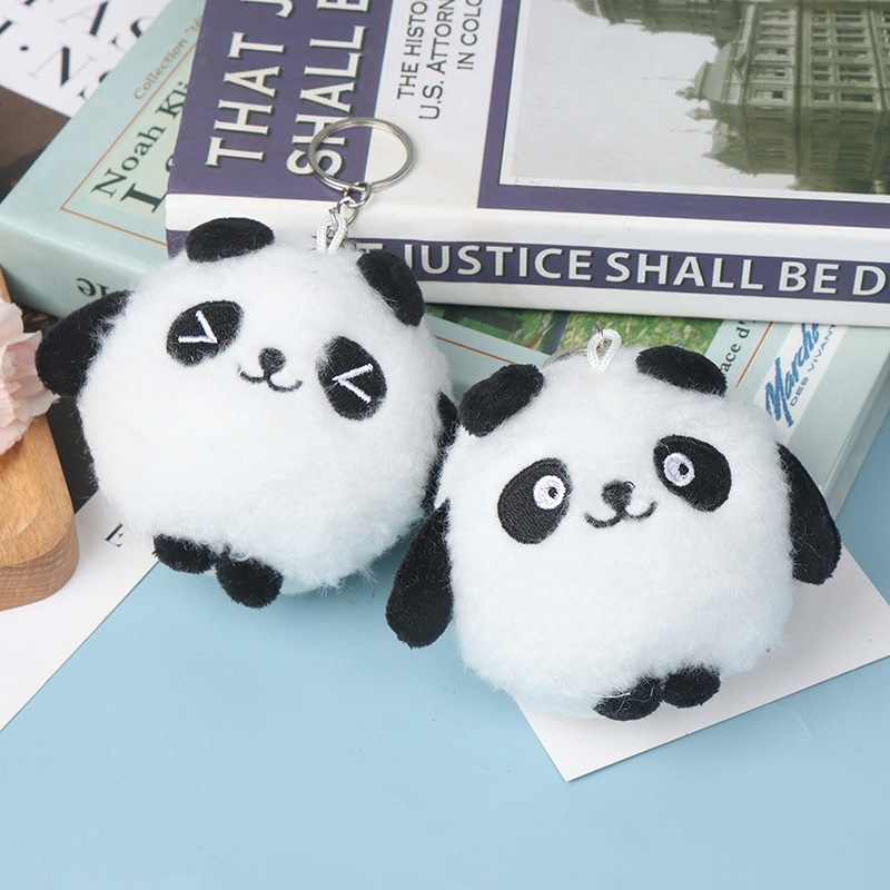 2022 Cartoon Plush Cute Panda Keychain Panda Keyring Car Bag Couple Pendant G ba