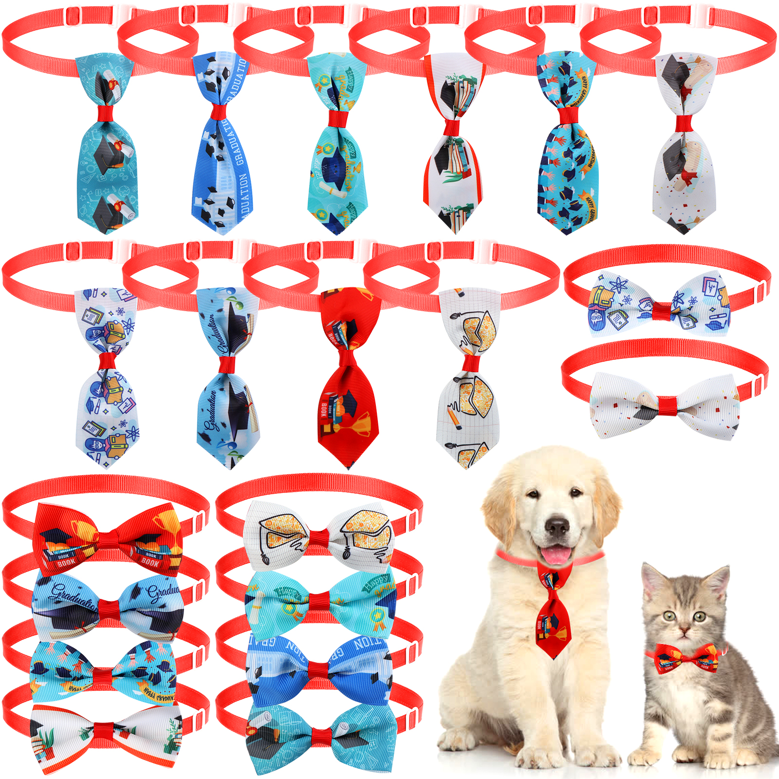 20pcs animal de compagnie Graduation noix de nœud noufet