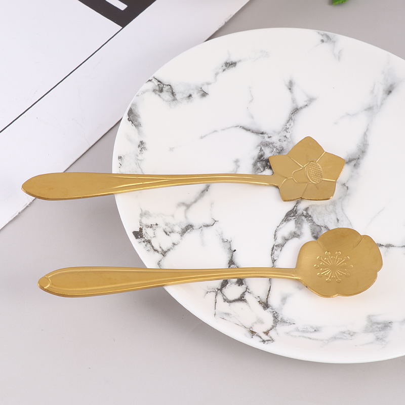 Classic Flower en acier inoxydable Scoops à thé Café Sticks Sticks