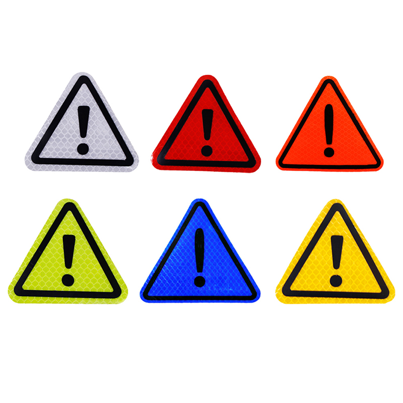 Triangle Exclamation Mark Reflective Warning Sign Car Sticker Night ...