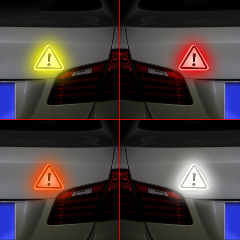 Triangle Exclamation Mark Reflective Warning Sign Car Sticker Night ...