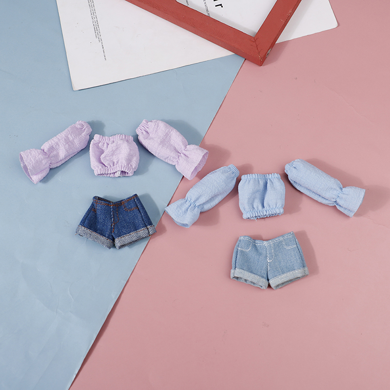1PC 29CM Doll Toy dress change accessories fashion bubble sleeve denim shorts Pe