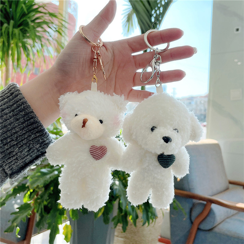 1 pz 11 cm mini orso carino coniglio cane peluche giocattoli portachiavi cotone morbido giocattolo