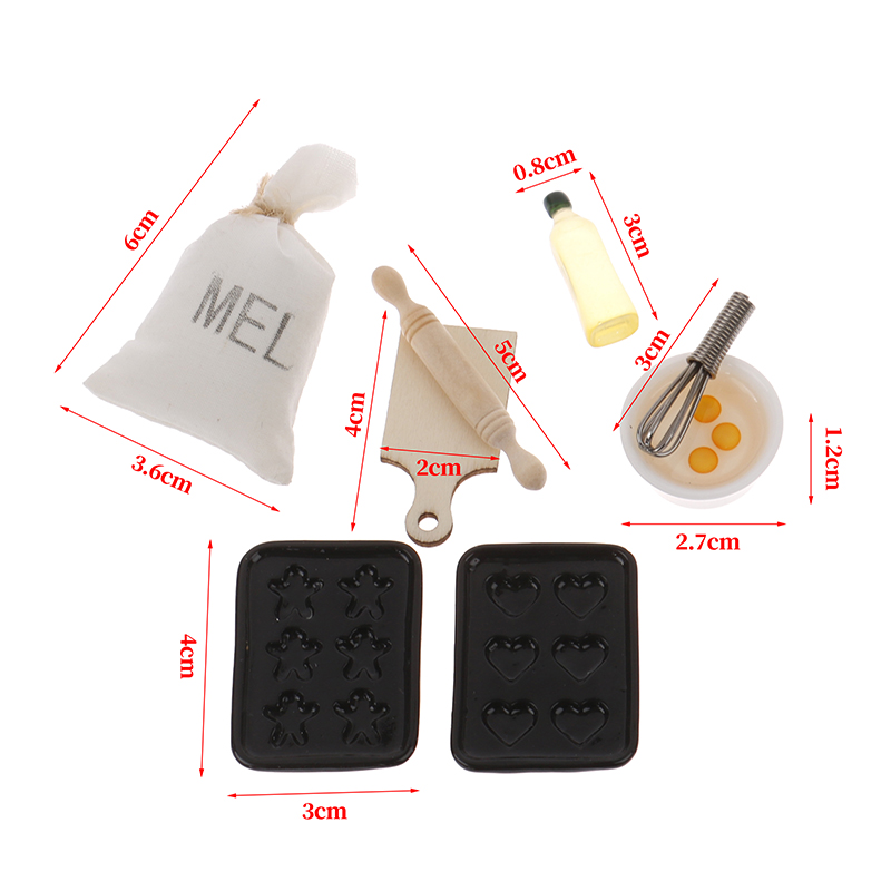 8pcs/set 1:12 Dollhouse Miniatures Kitchen Baking Tools Accessories ...