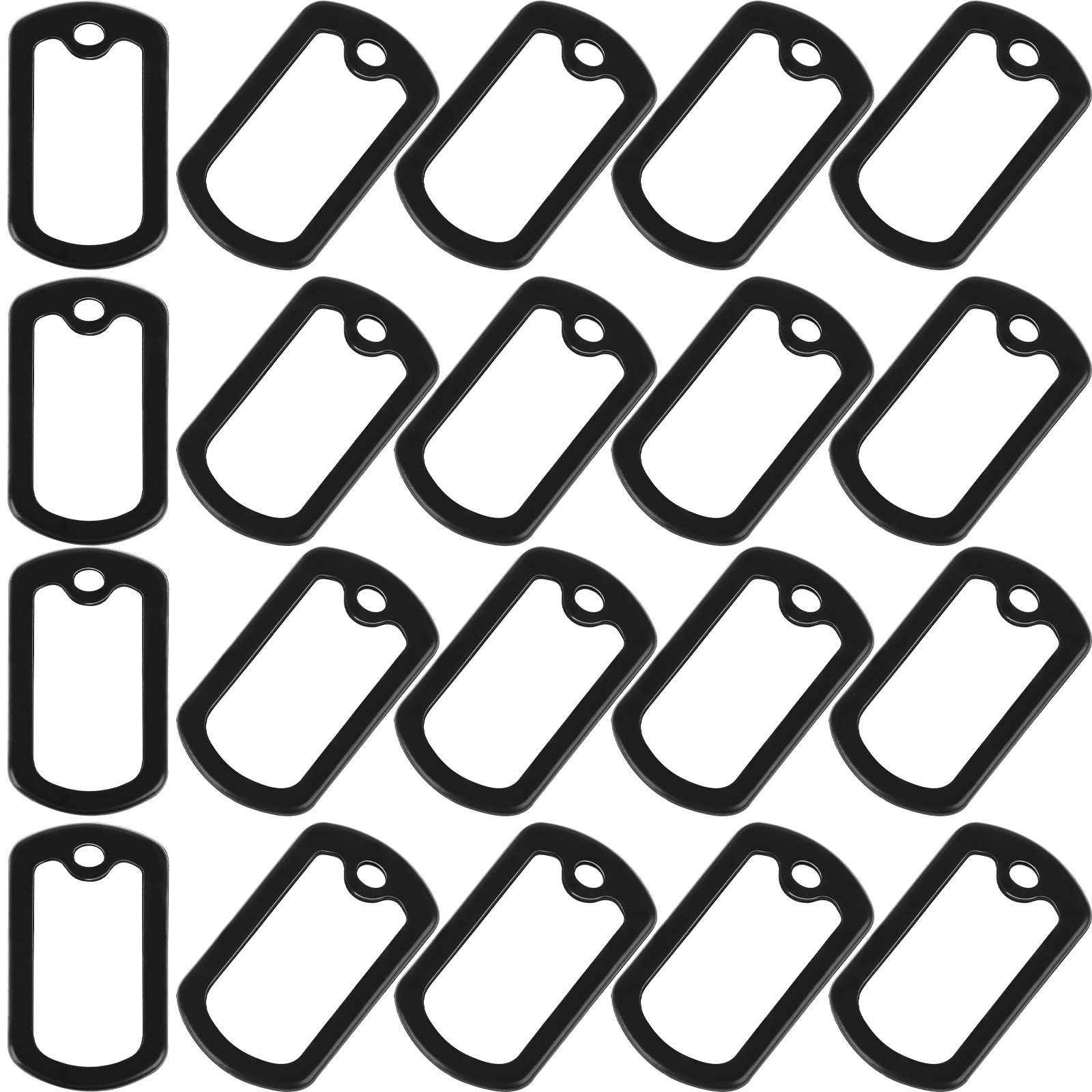 20 pack chien tag tag silicone silencer style militaire noir